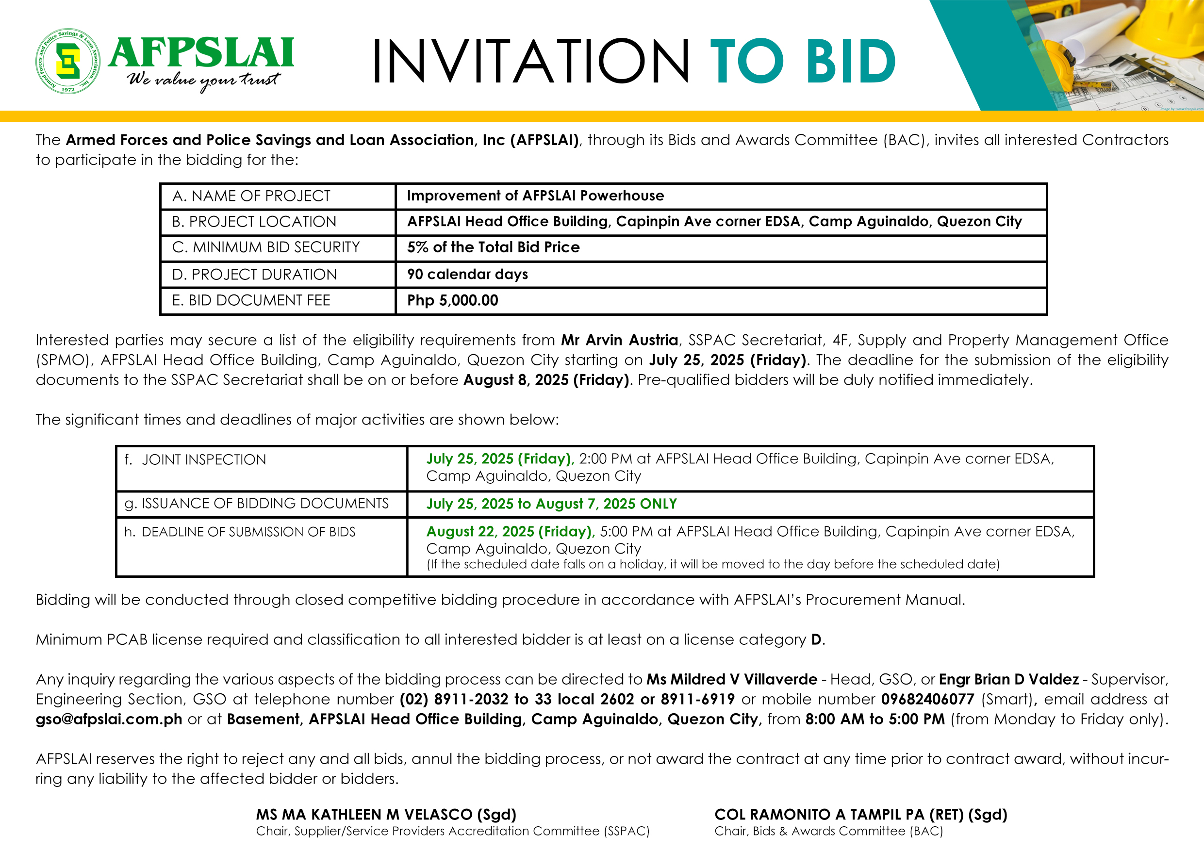 Armed Forces and Police Savings and Loans Association, Inc.